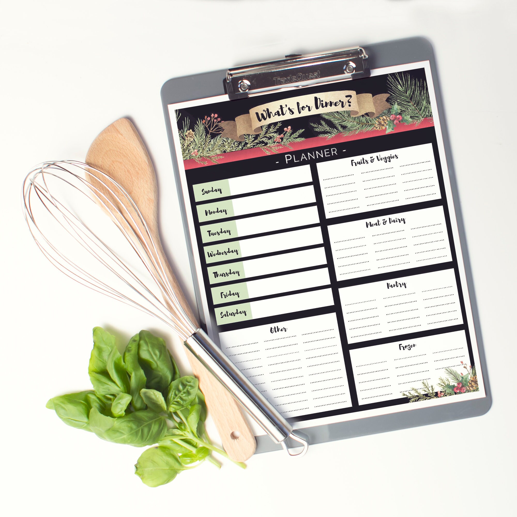 Printable Winter Dinner Menu Planner Grocery List - Etsy