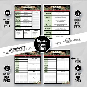 Printable Winter Dinner Menu | Planner | Grocery List | Christmas ...