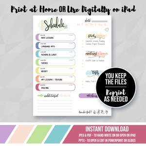 5 Printable School Planners | Daily Schedules | Homeschool | Online ...