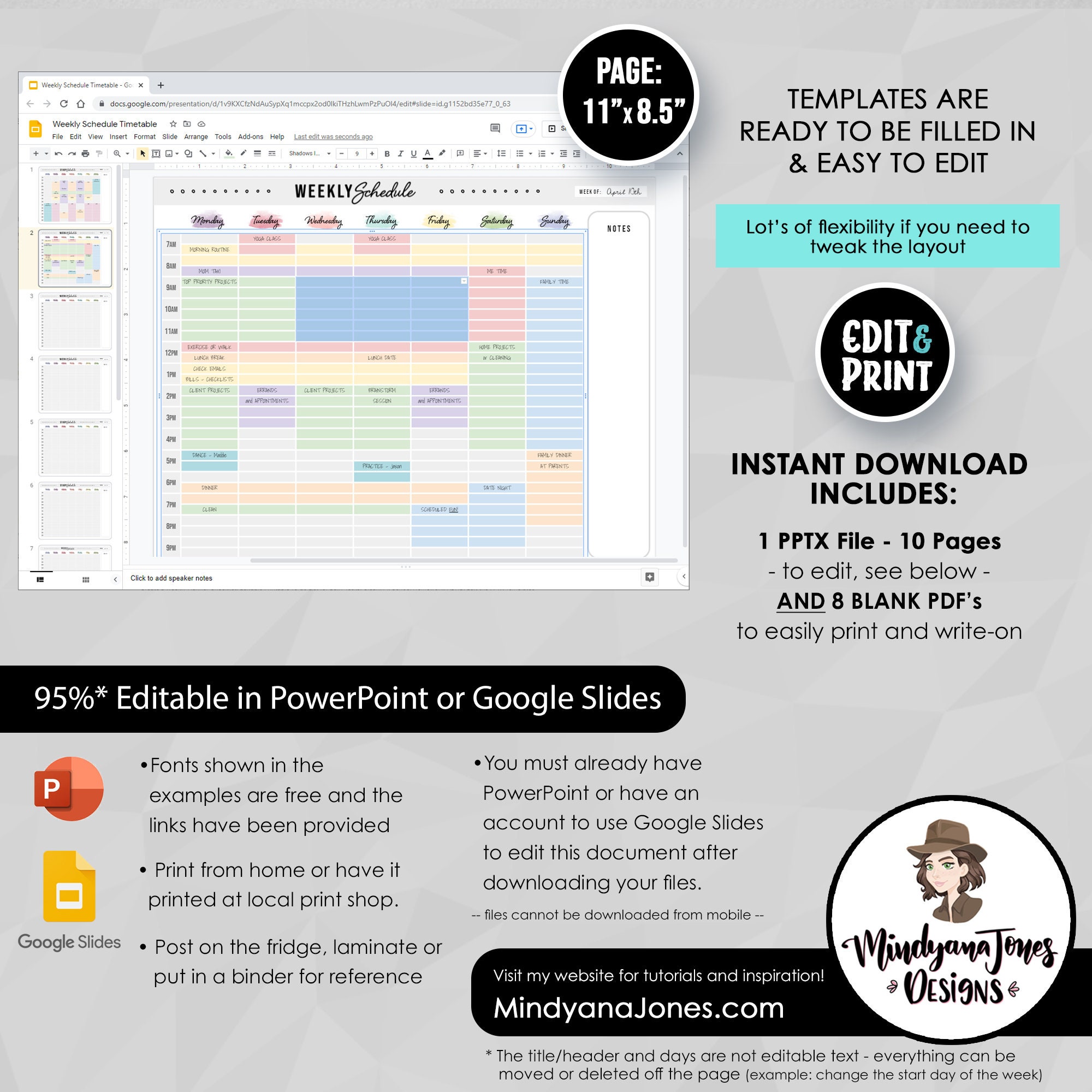 Editable Printable Timetable Schedule Weekly Study Planner - Etsy