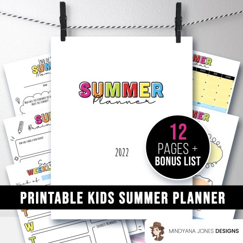 Kids Summer Planner Printable Activity Bucket List Goals - Etsy