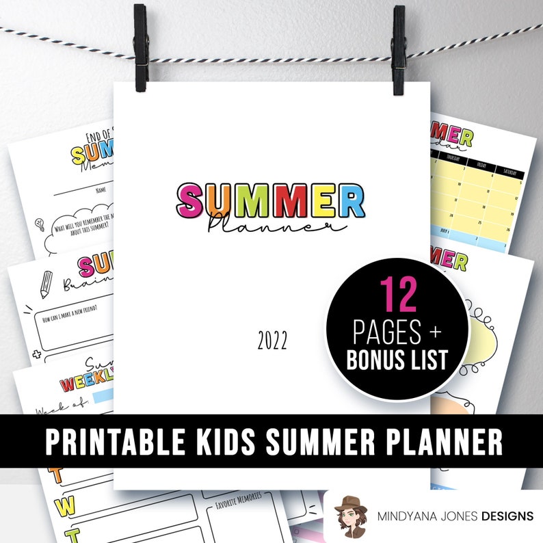 Kids Summer Planner Printable Activity Bucket List Goals - Etsy