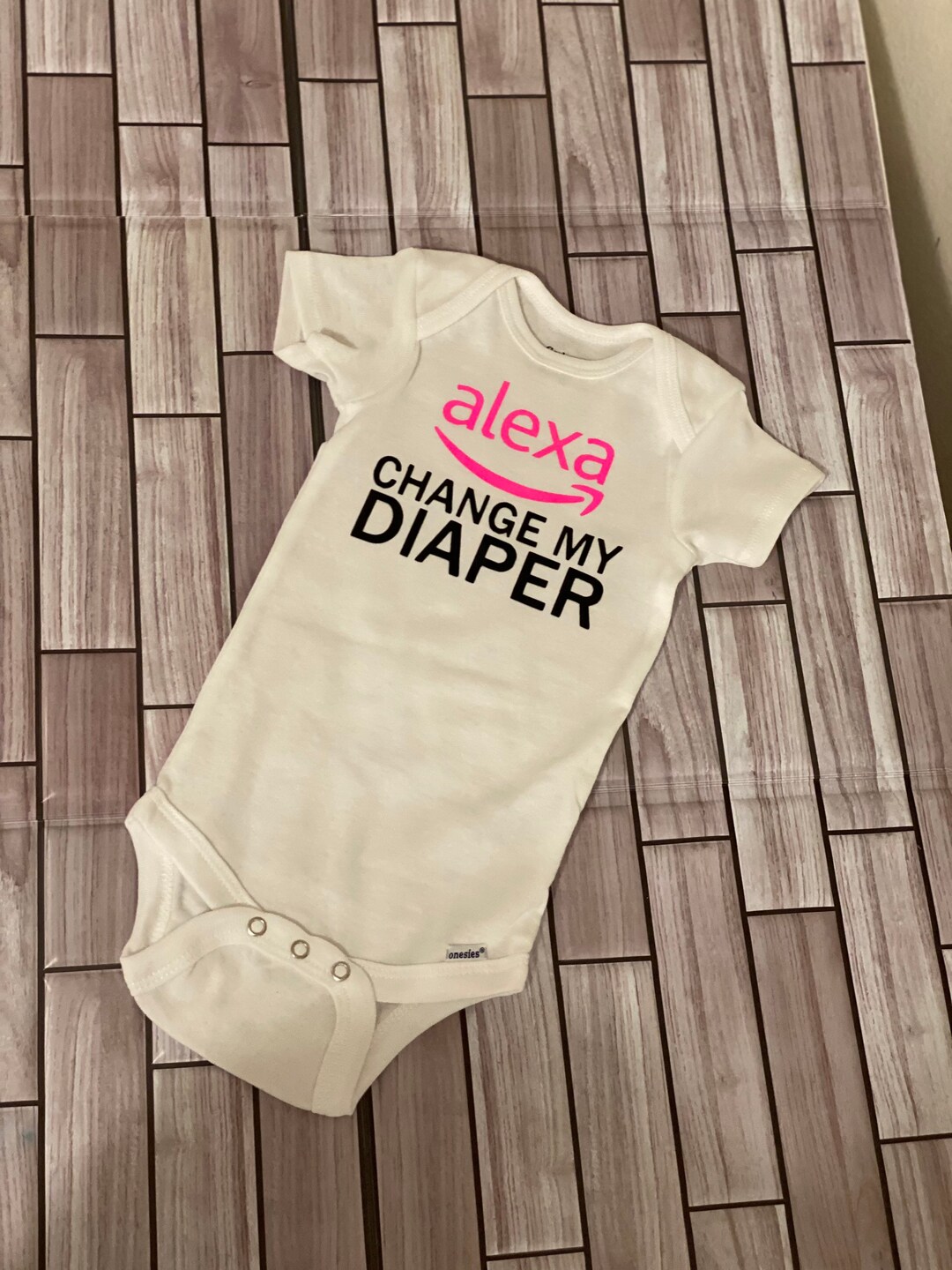 Alexa Change My Diaper White Onesie - Etsy