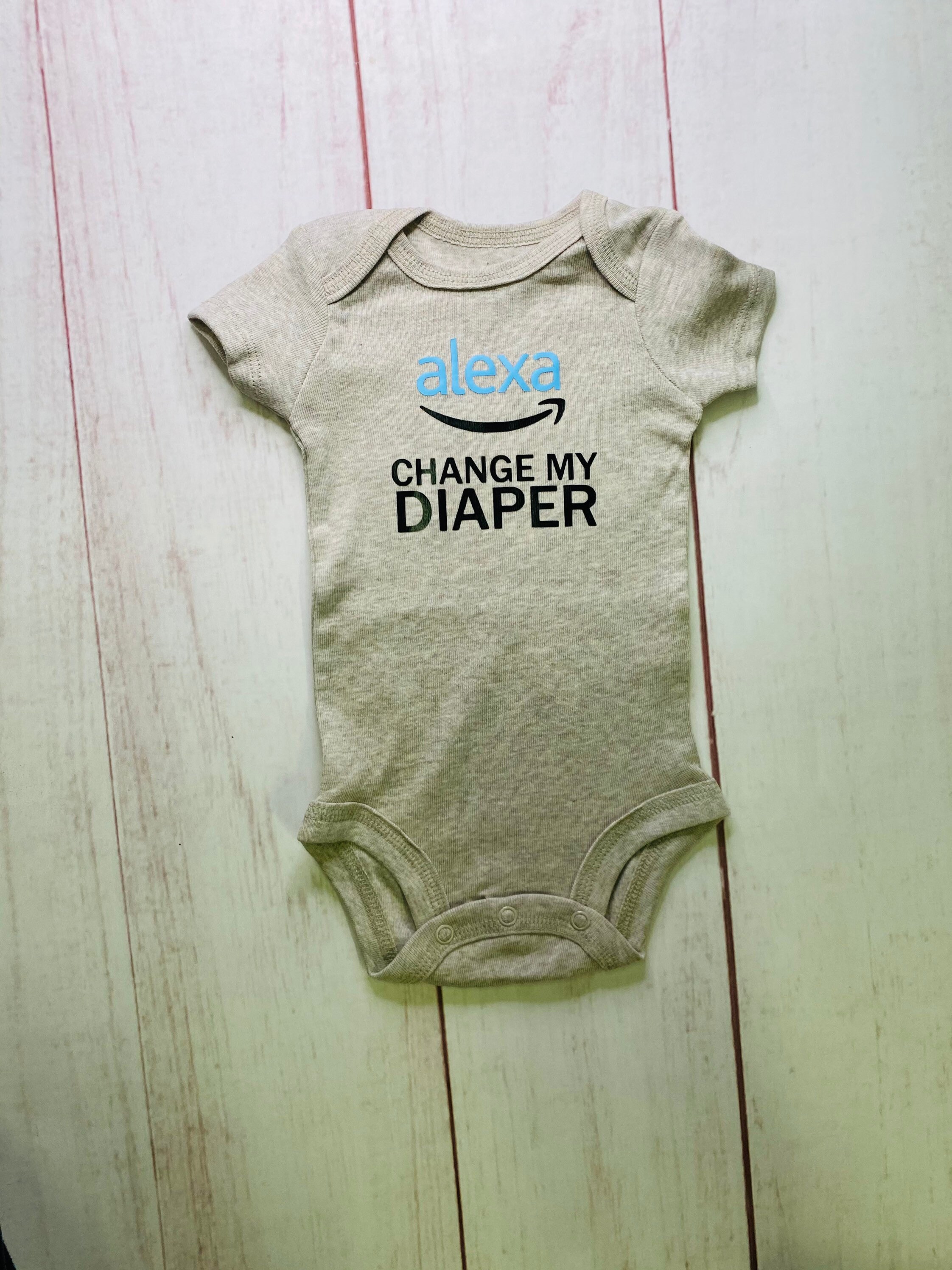 Alexa Change My Diaper White Onesie | Etsy