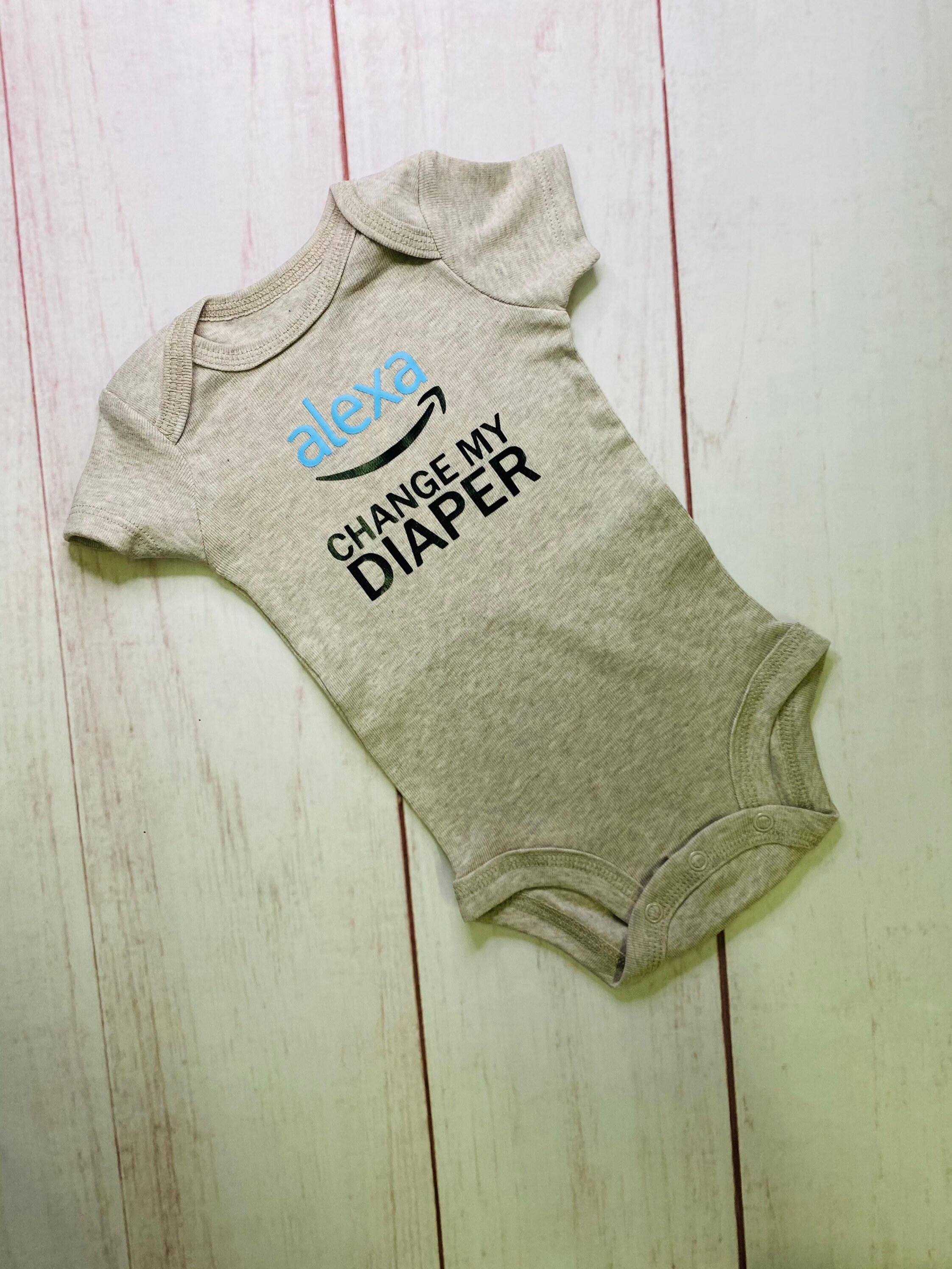 Alexa Change My Diaper White Onesie | Etsy
