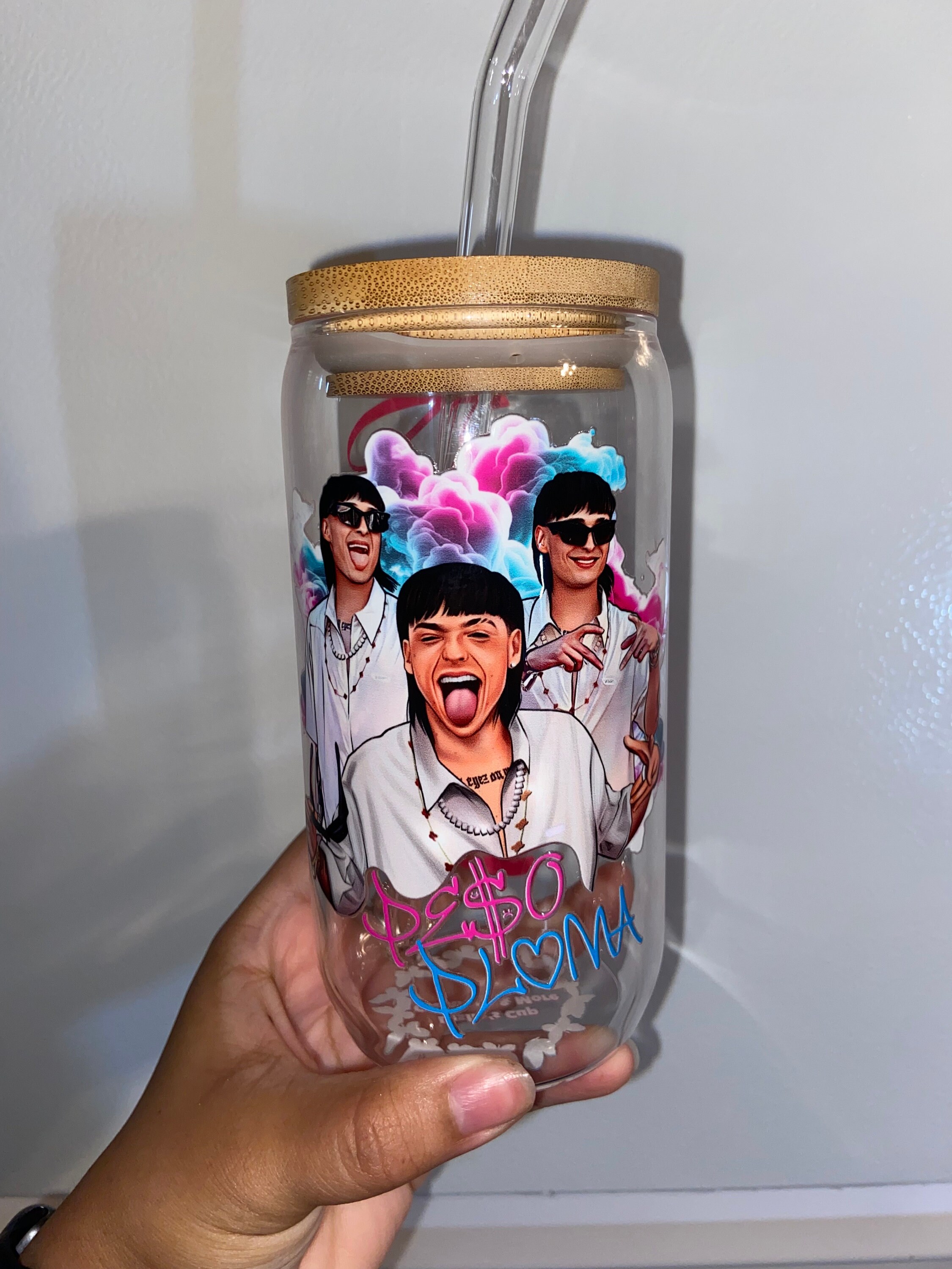 Peso Pluma Pink Cloud Glass Cup - Etsy