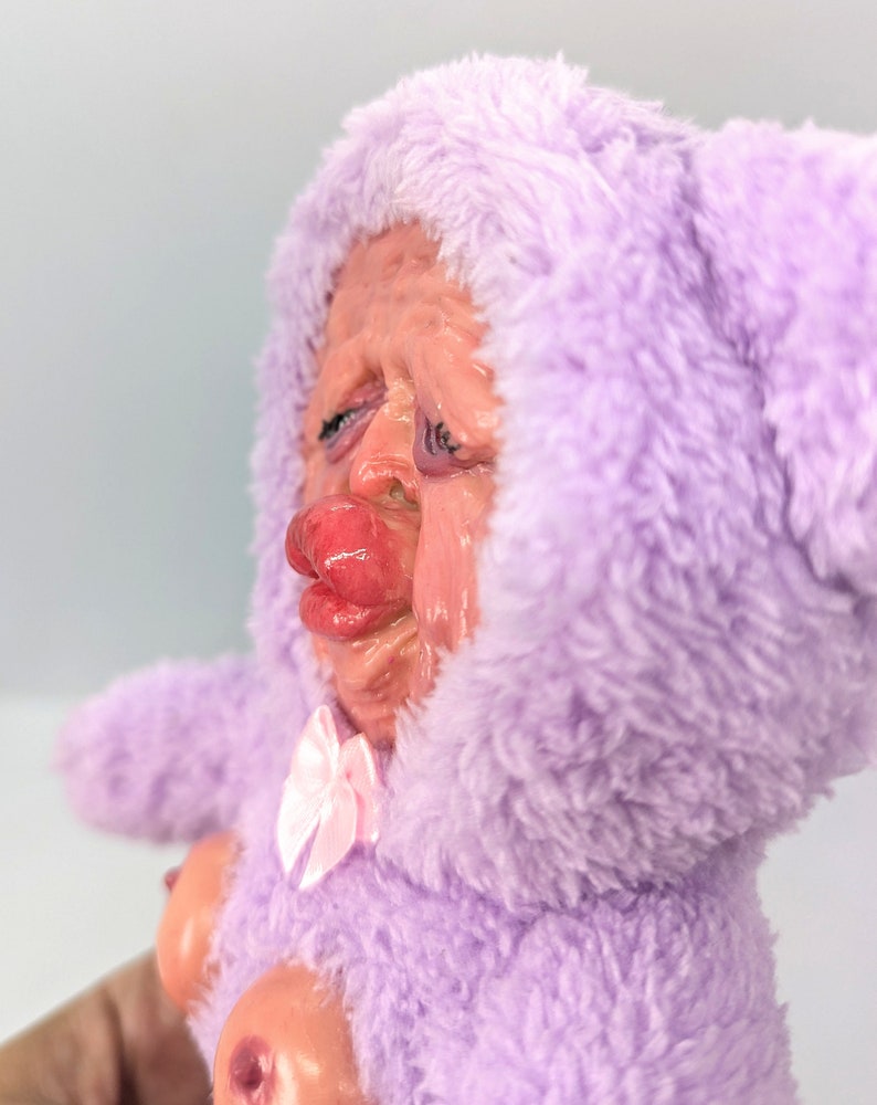 Creepy Bear Art Sculpture: Weirdcore Plush Teddy, Nightmare Fuel Gift ...