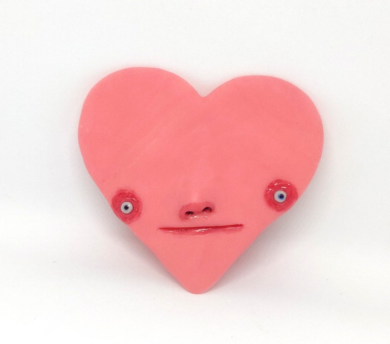 Worried Heart Face Magnet Weird Clay Weird Gift Original | Etsy