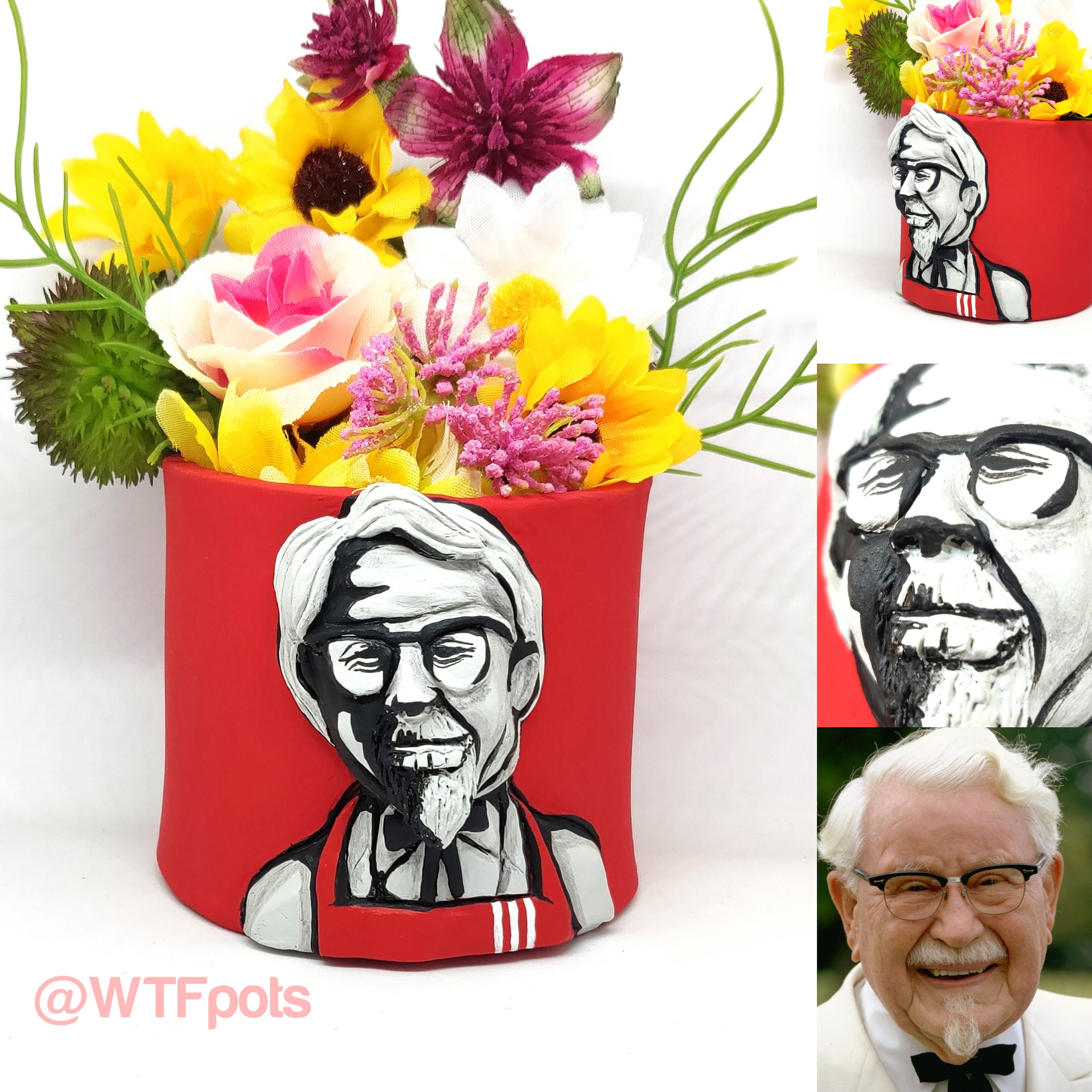 Colonel Pot Quirky Small Plant Pot Weird Pottery Weird - Etsy