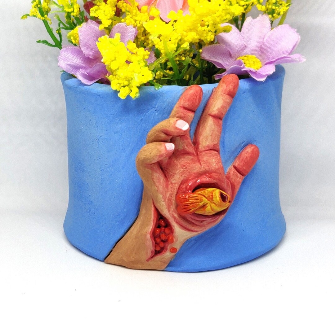 Weird Fish Birth Pot: Quirky Hand Sculpture, Unusual Gift - Etsy