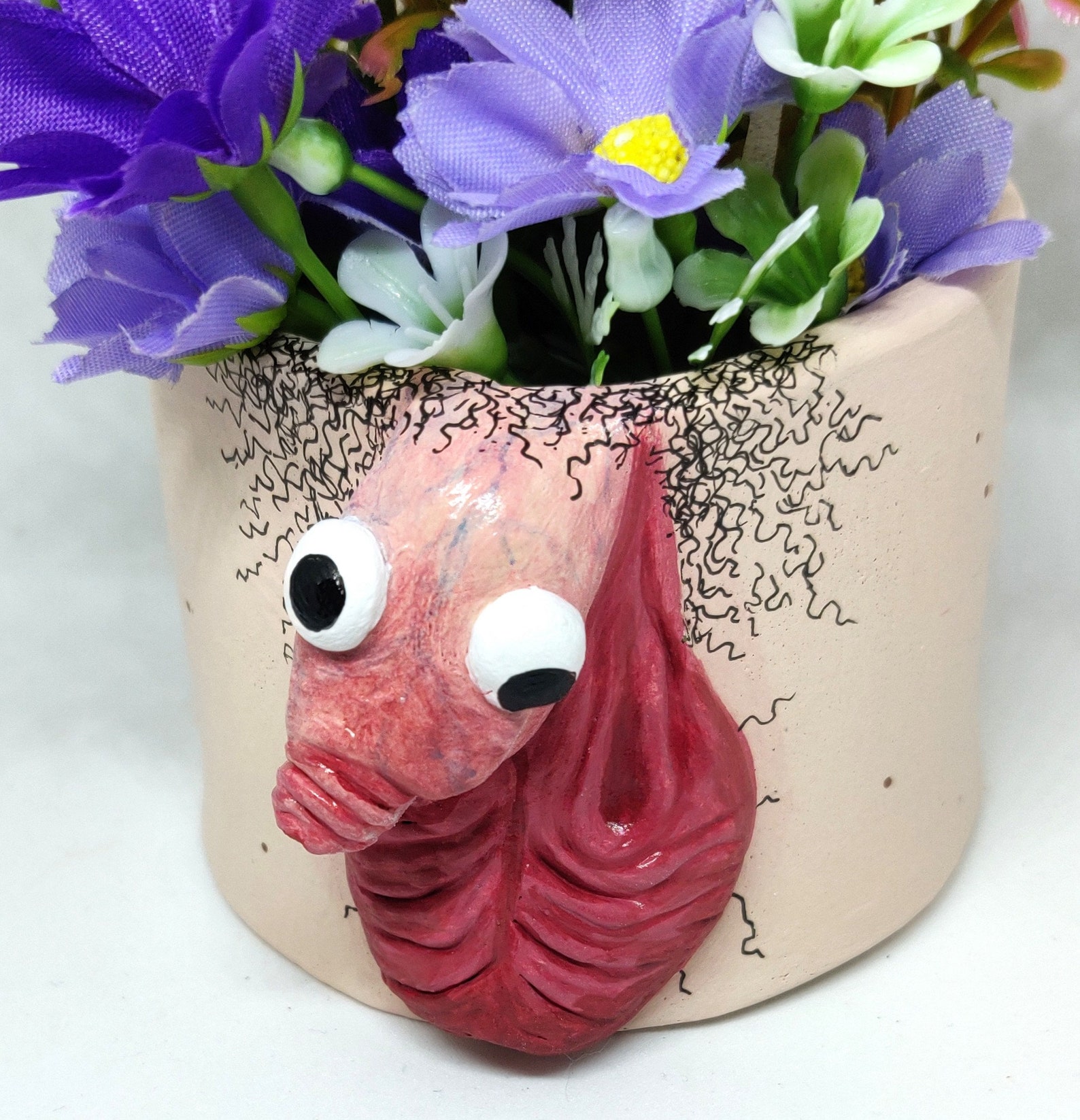 Googly Eyes Penis Pot - Quirky Small Plant Pot, Weird Pottery, Weird ...