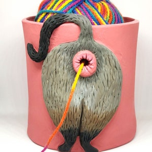 Custom Bum Yarn Bowl - Gifts for Knitters Crocheters, Funny Knitting ...