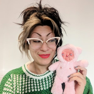 Old Man Bear Art Sculpture Teddy, Weird Plush Toy Sculpture, Creepy ...