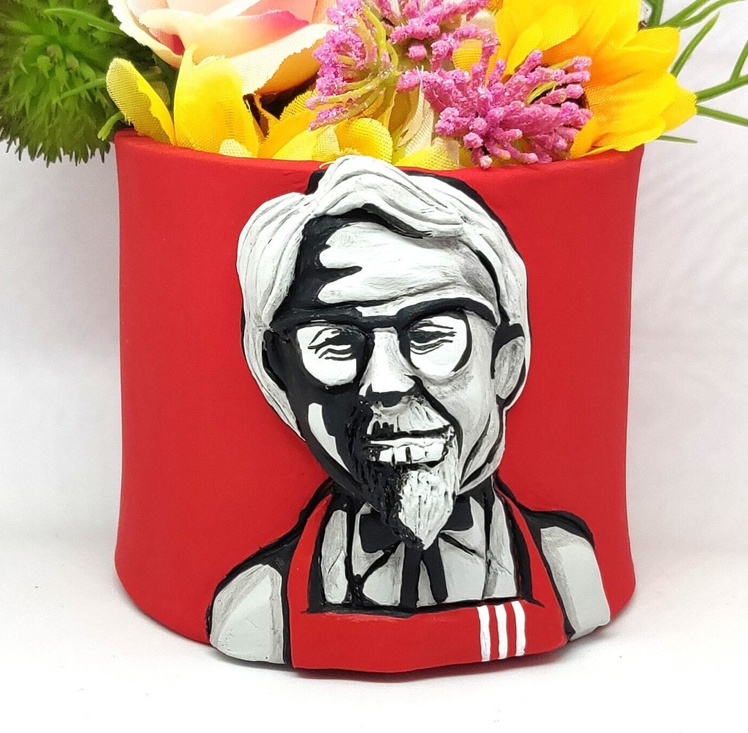 Colonel Pot Quirky Small Plant Pot, Weird Pottery, Weird Gift, Unusual ...