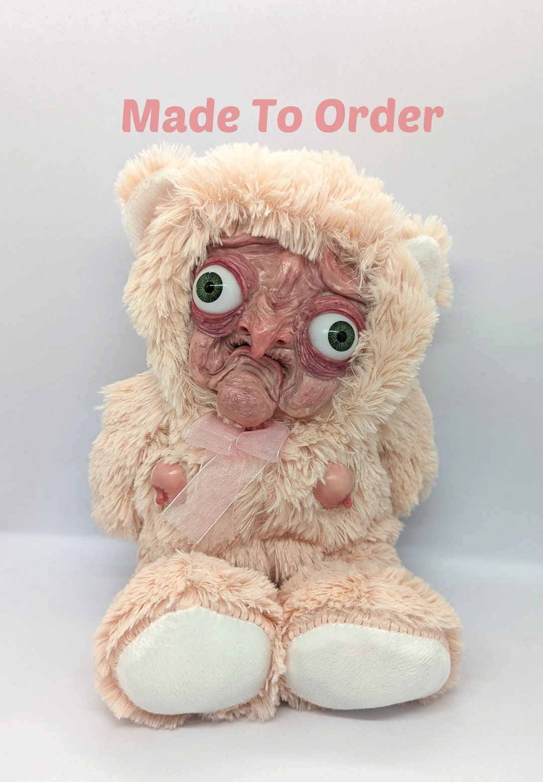 Old Man Goatse Bear Art Sculpture Teddy, Weird Plush Toy Sculpture ...