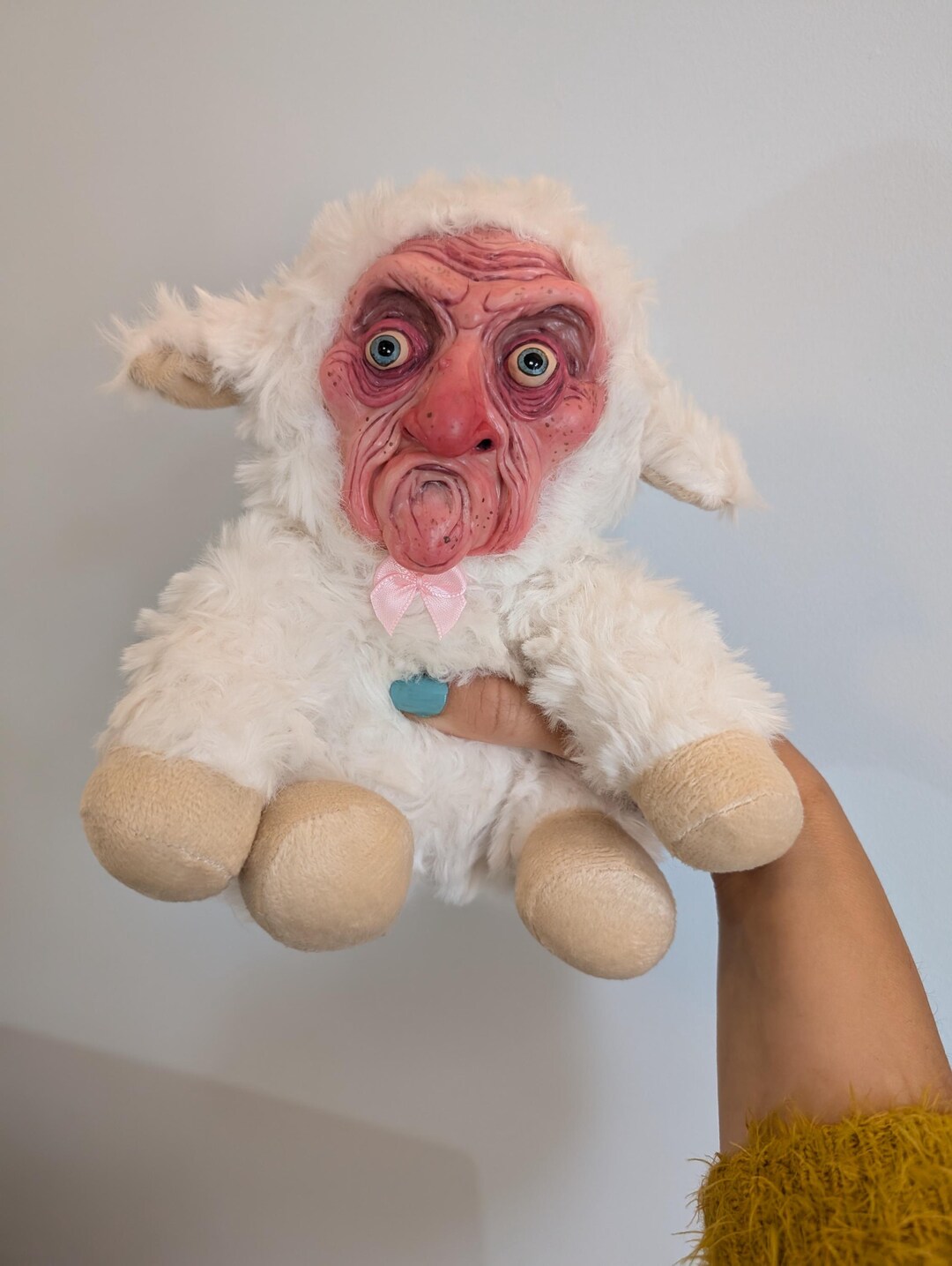 Sheep Plush, Weird Plush Toy Sculpture, Creepy Bear, Weird Teddy Gift ...