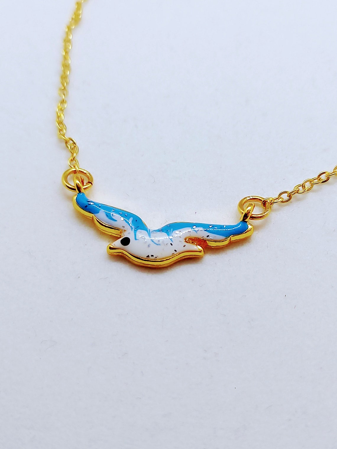 Gold Seagull Necklace, Bird Necklace, Beach Holiday Jewellery - Etsy