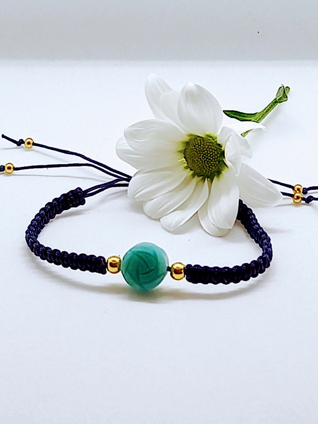 Pulsera macramé de piedras preciosas, pulsera amazonita, pulsera boho ...