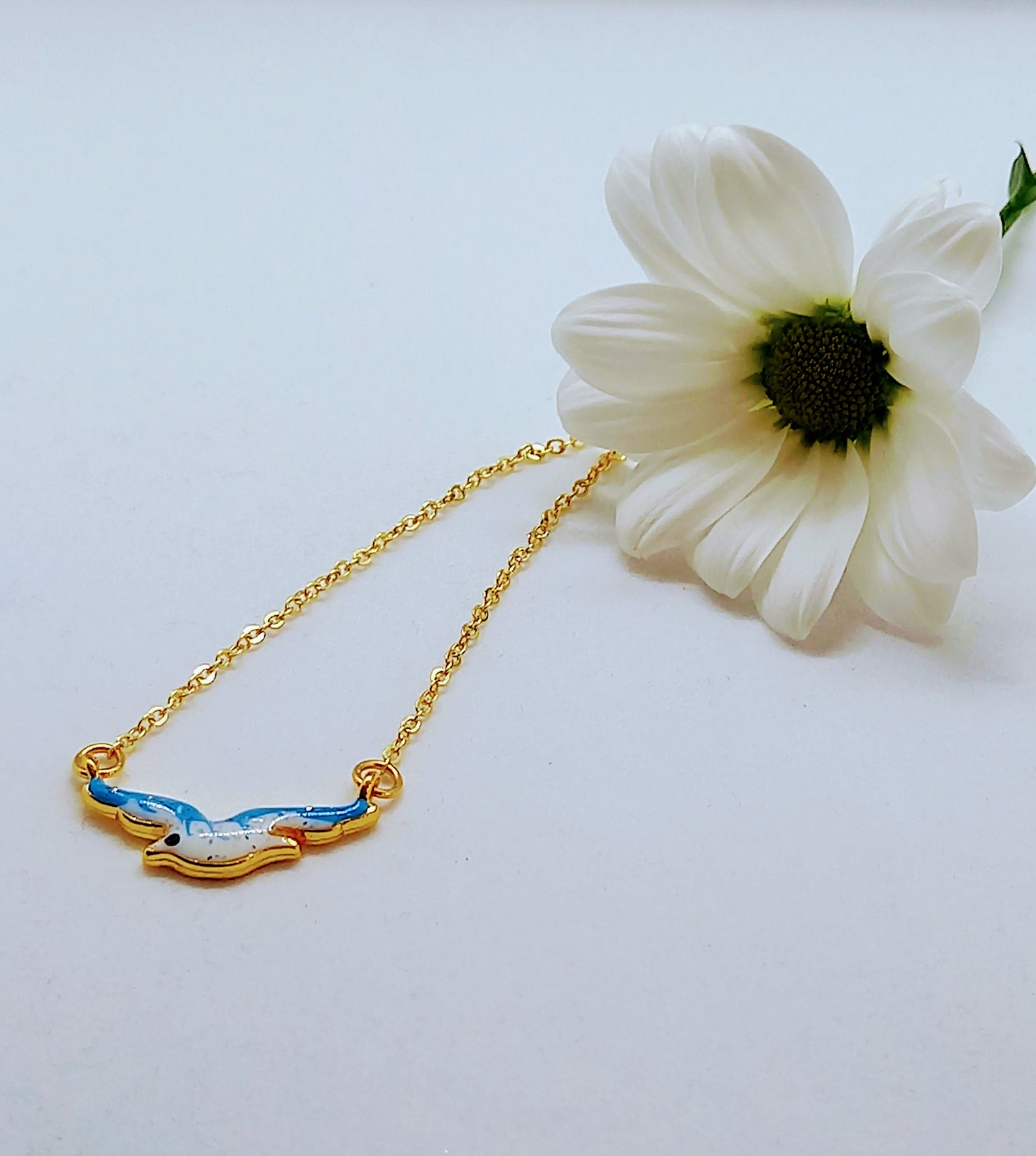 Gold Seagull Necklace, Bird Necklace, Beach Holiday Jewellery - Etsy