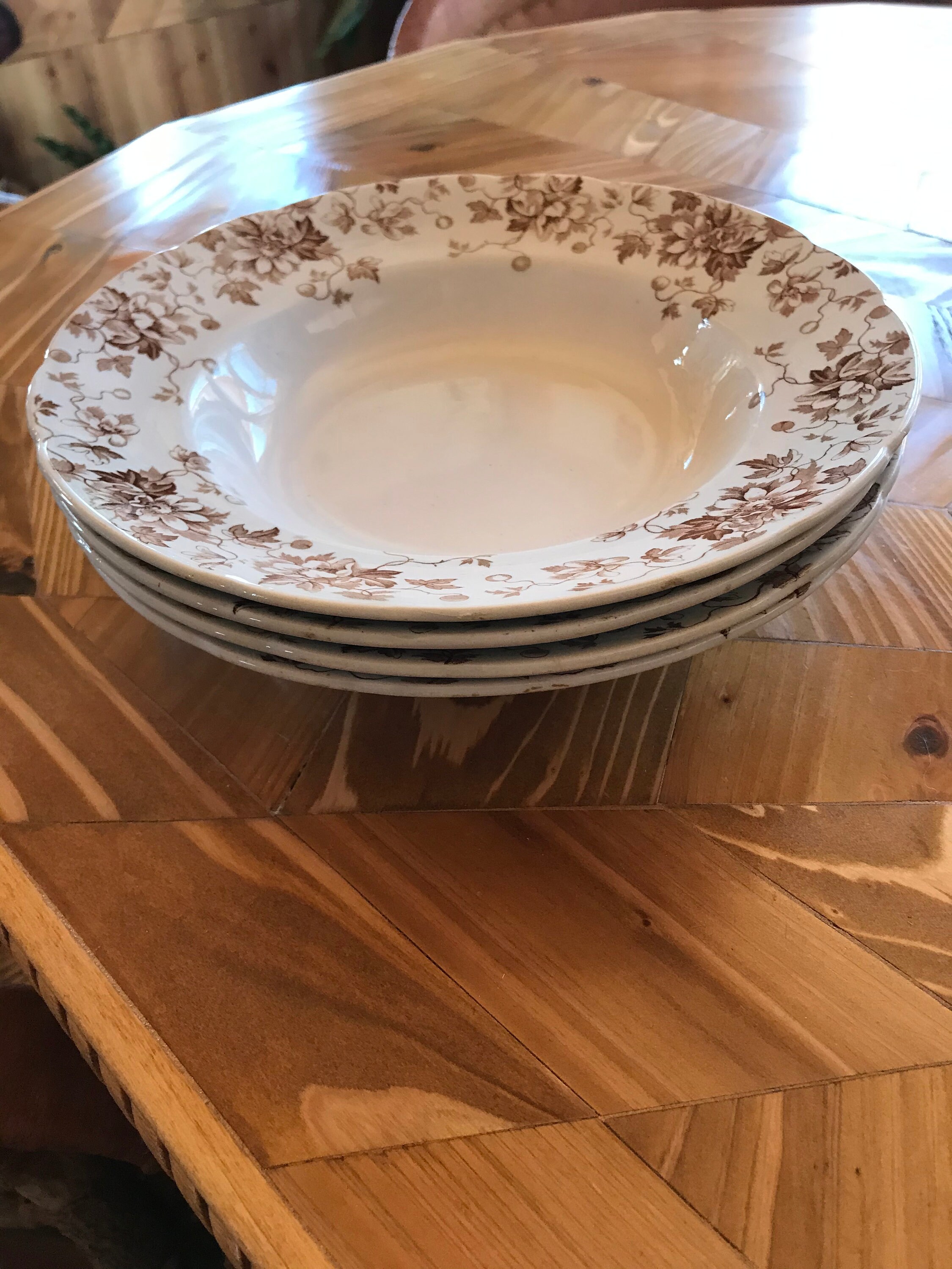 Vintage Brown Transferware Bowls Transferware Soup Bowls - Etsy