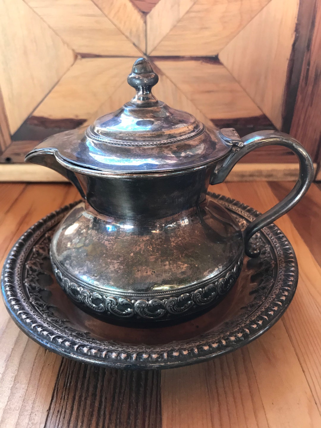 Vintage Silverplate Pitcher With Bowl, Silver Gravy Boat, Silver ...