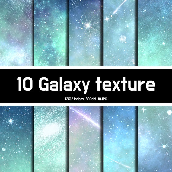 Green Galaxy Stars Digital Paper Galaxy Textures Paper | Etsy