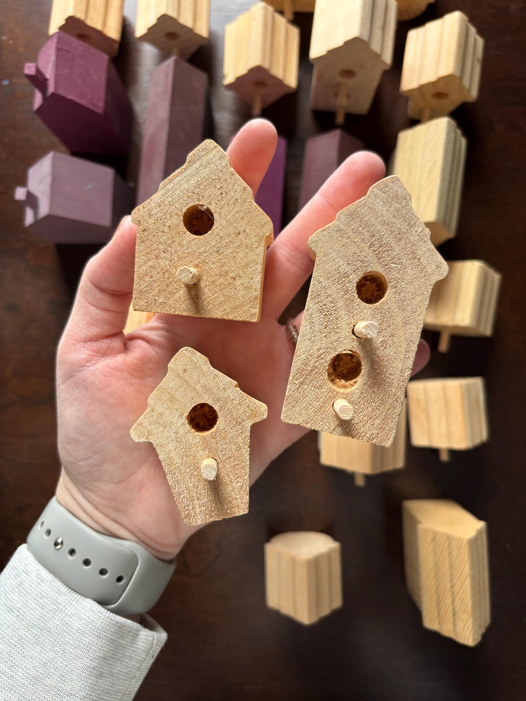 Lot of Unfinished/finished Craft Wood Birdhouses, New Small DIY Ready ...