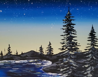 Mountain Sunset Painting Kit by the Brush Bar, Landscape Paint Kit, Art ...