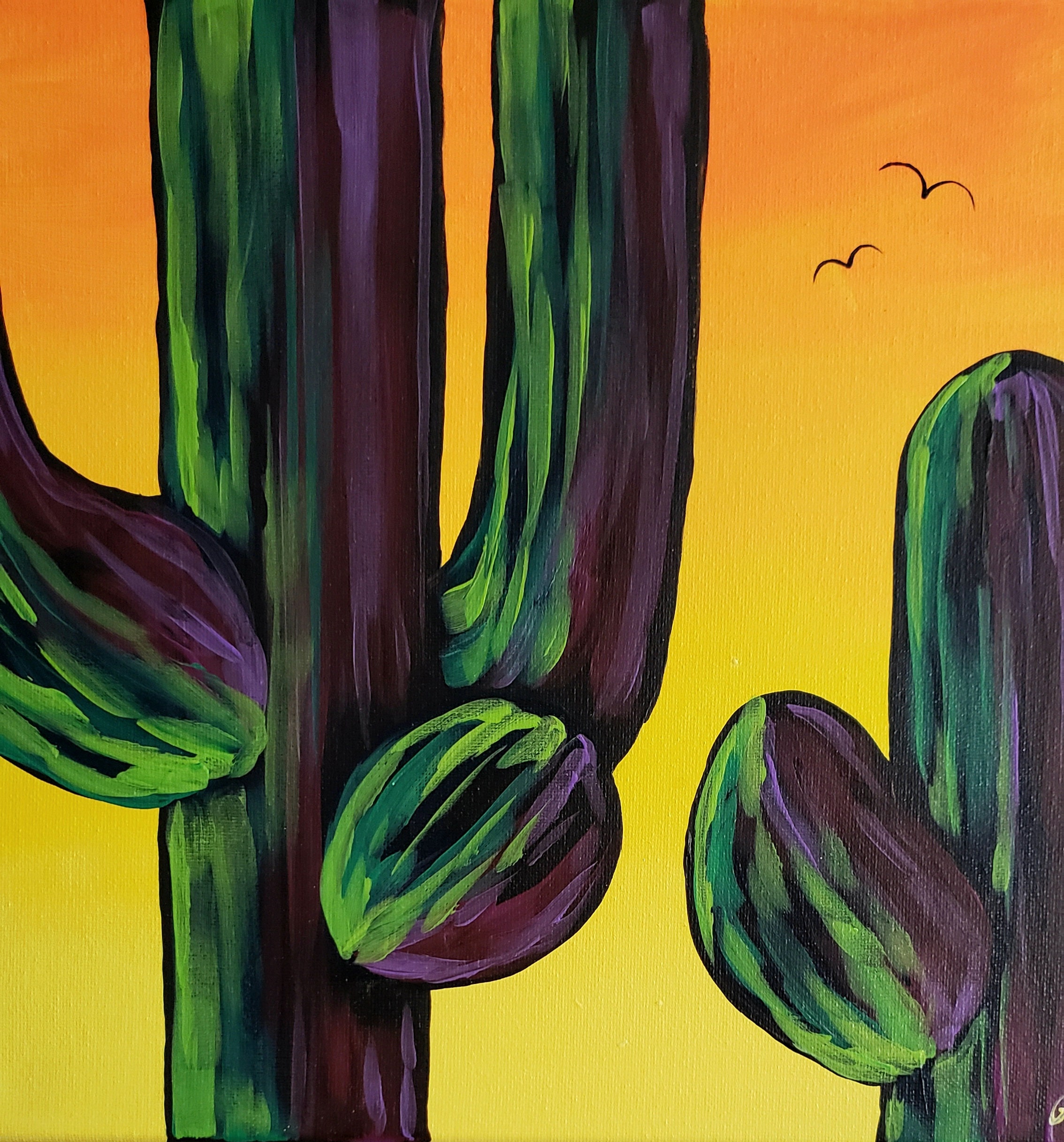 Sunset Saguaros Painting Kit by the Brush Bar, Desert Paint Kit, Art ...