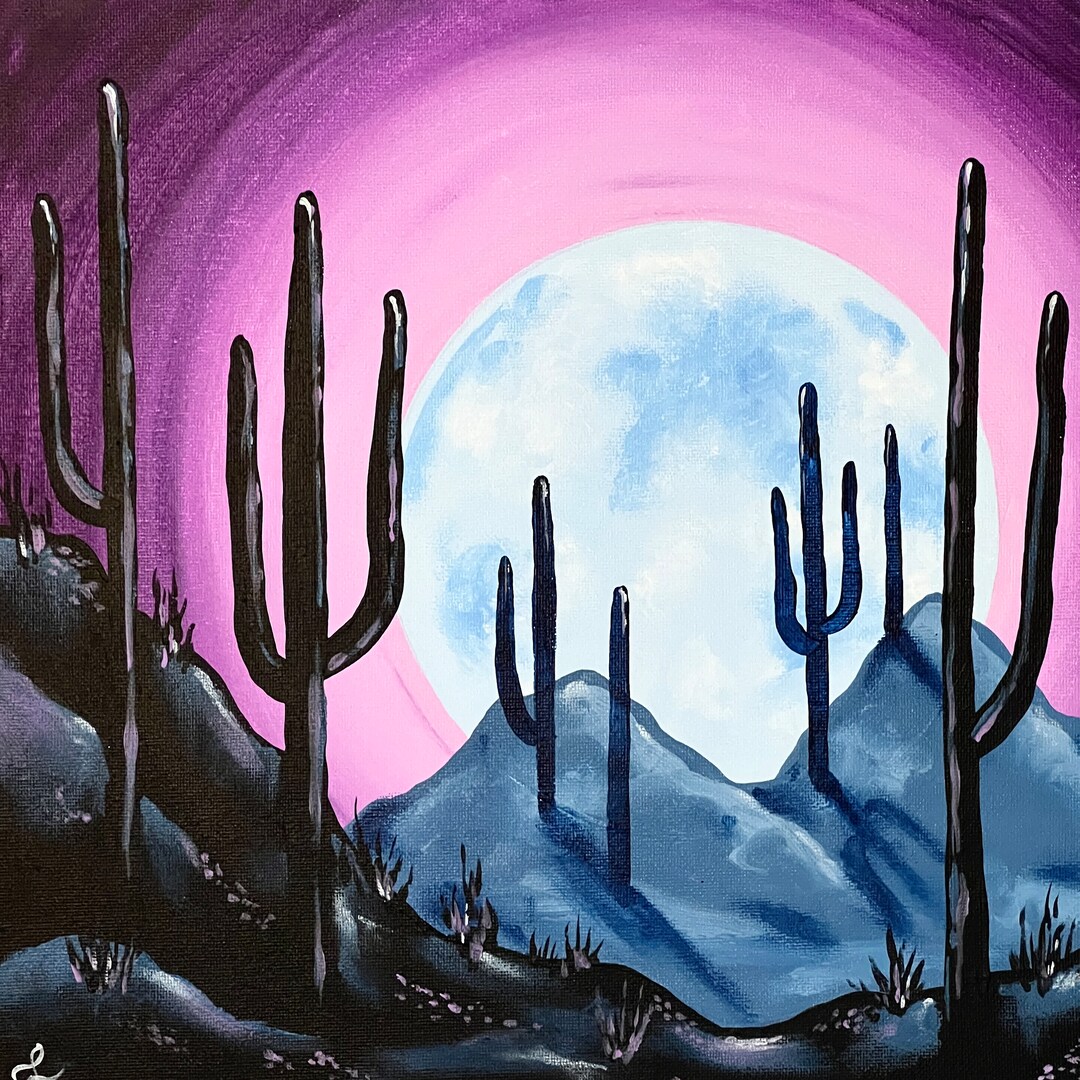 Midnight Moonrise Art Box, Paint Kit, Painting DIY, Step by Step ...