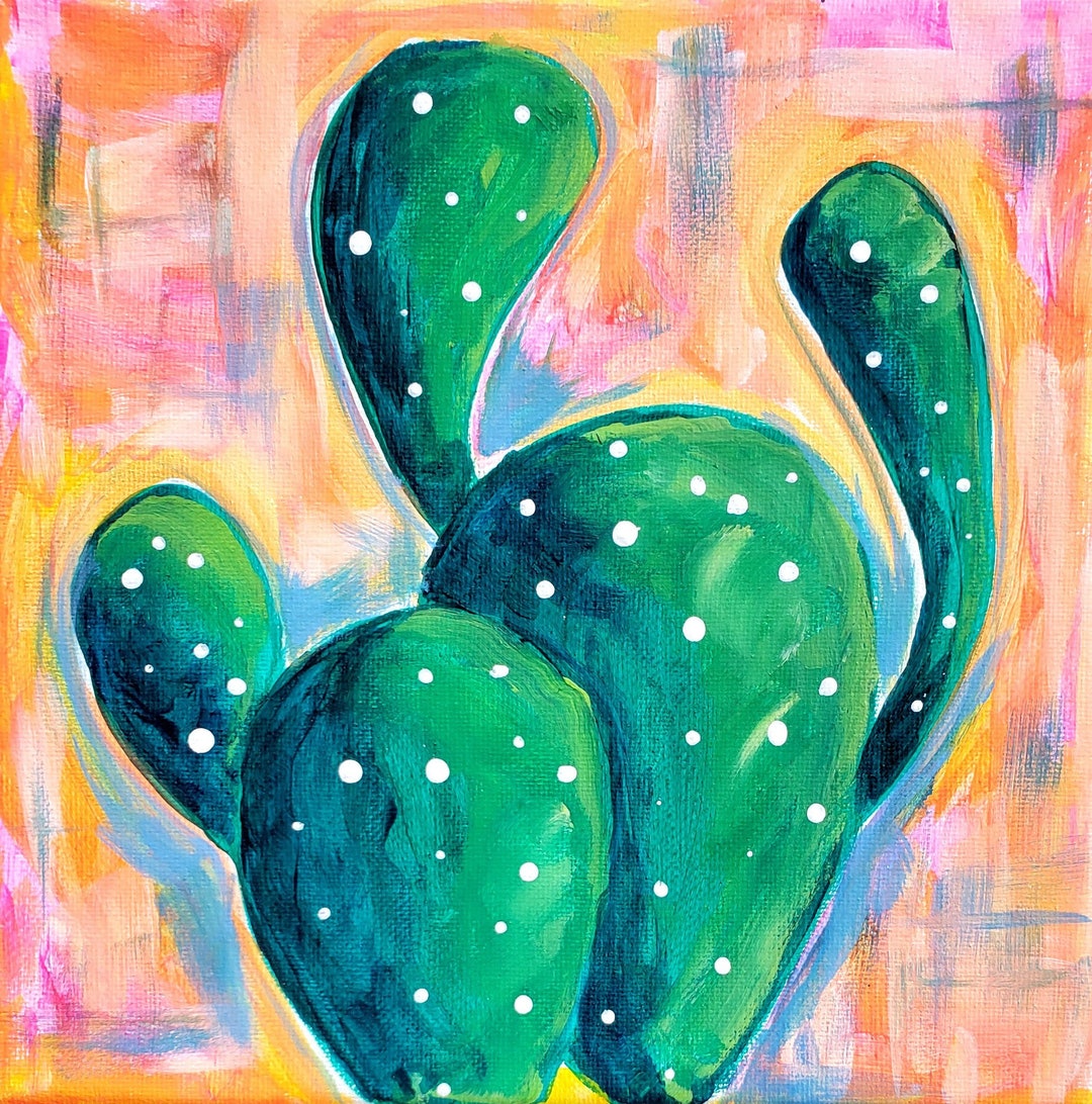 Art Box Mini Kit Plus - Funky Cactus, Prickly Pear Paint Kit, Painting ...