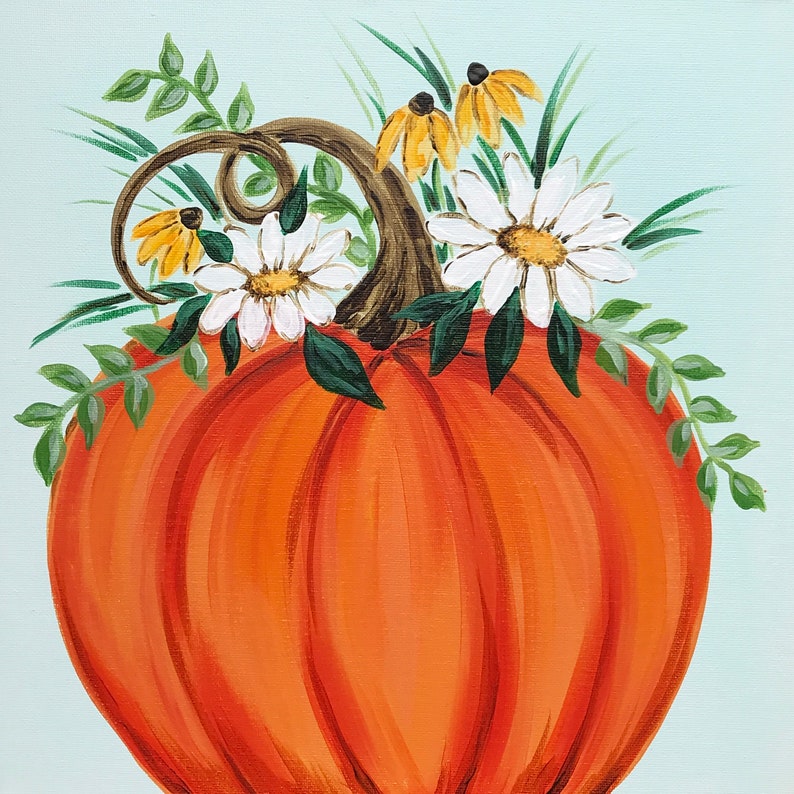 Floral Pumpkin Painting Kit by the Brush Bar, Paint Kit, Painting ...