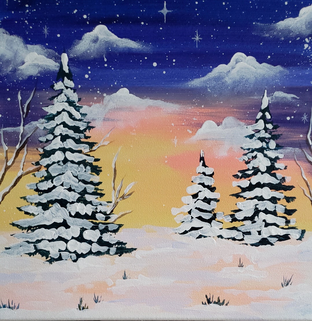 Winter Wonderland Painting Kit by the Brush Bar, Holiday Paint Kit, Art ...