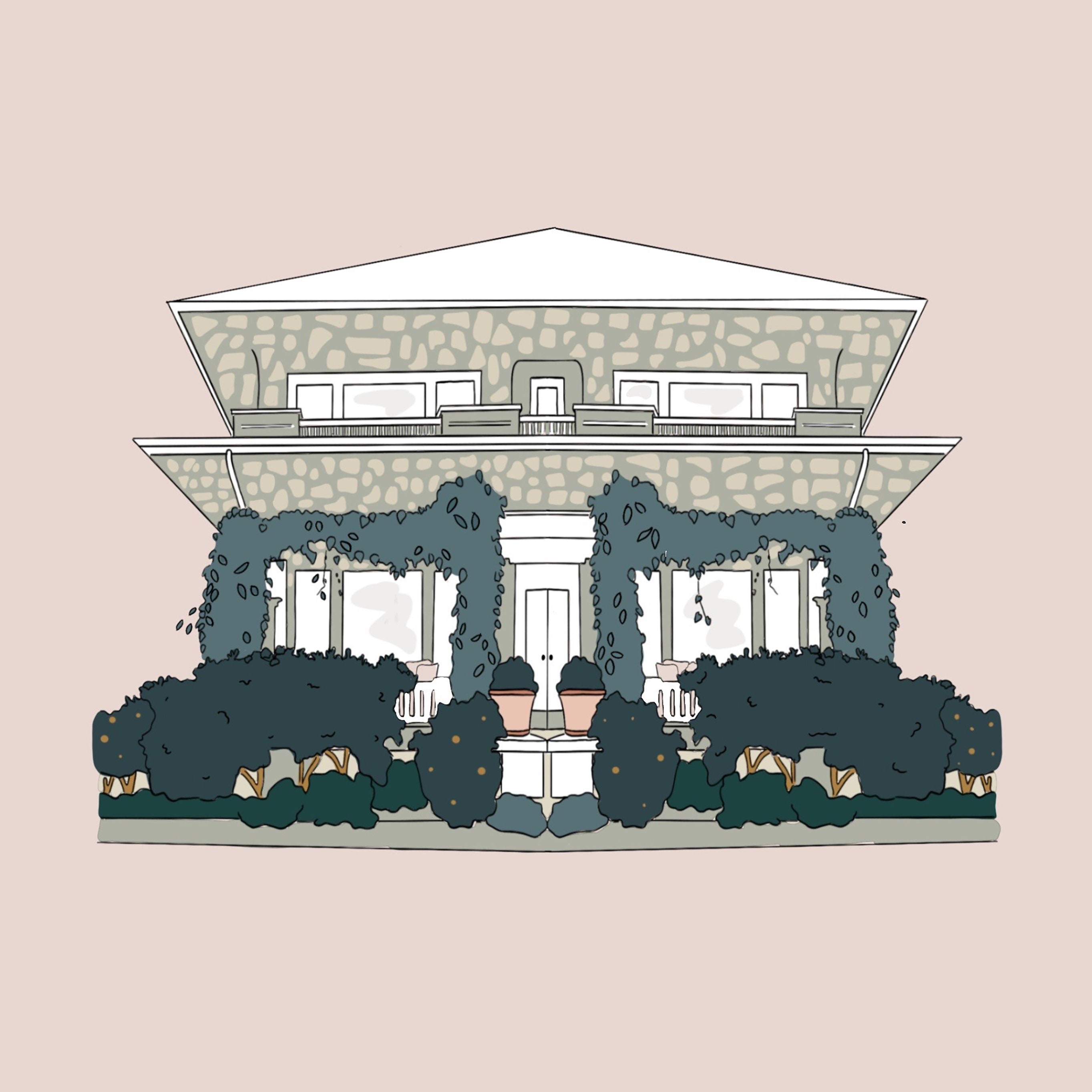 Personalized House Portrait / Custom House Illustration / Architecture ...