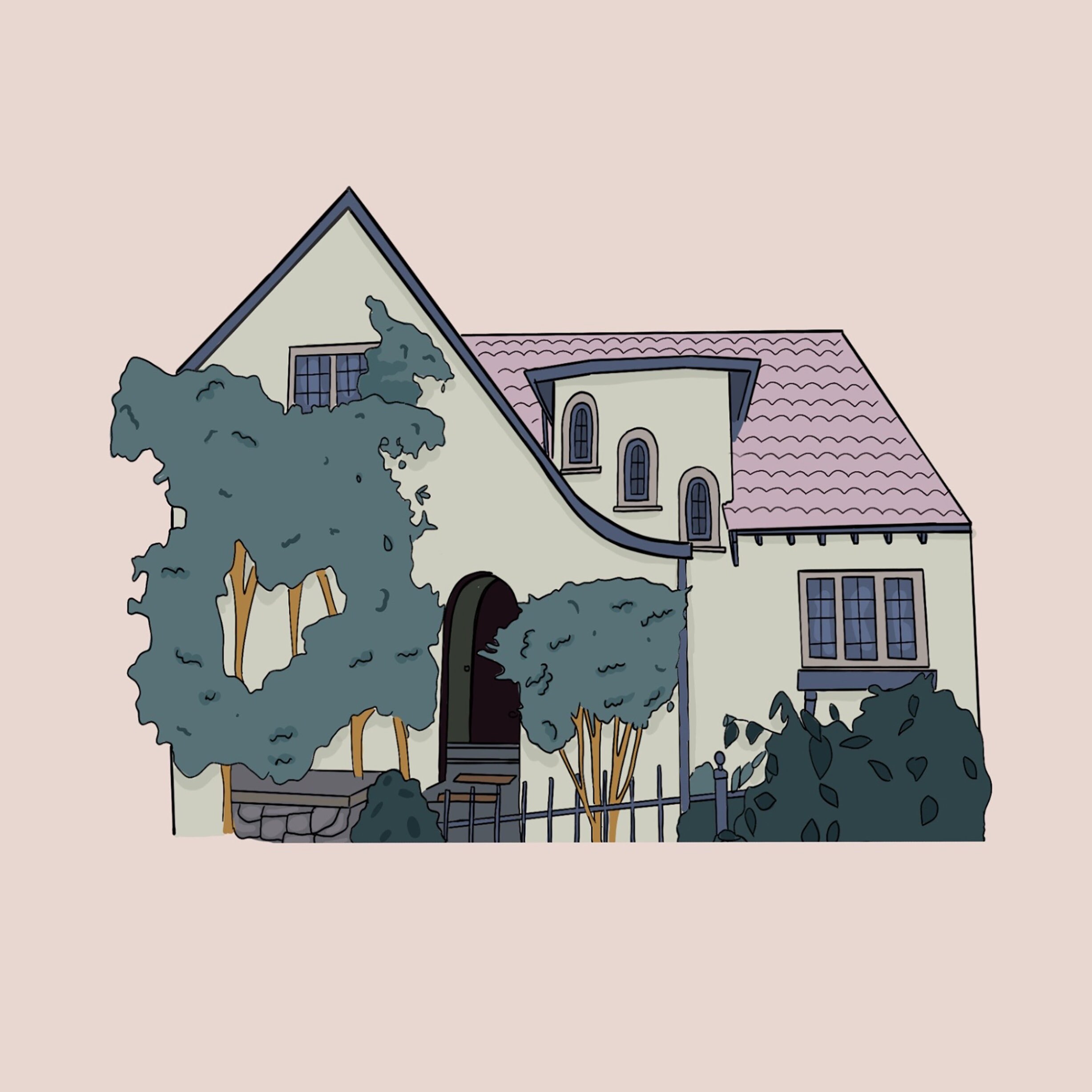 Personalized House Portrait / Custom House Illustration / Architecture ...