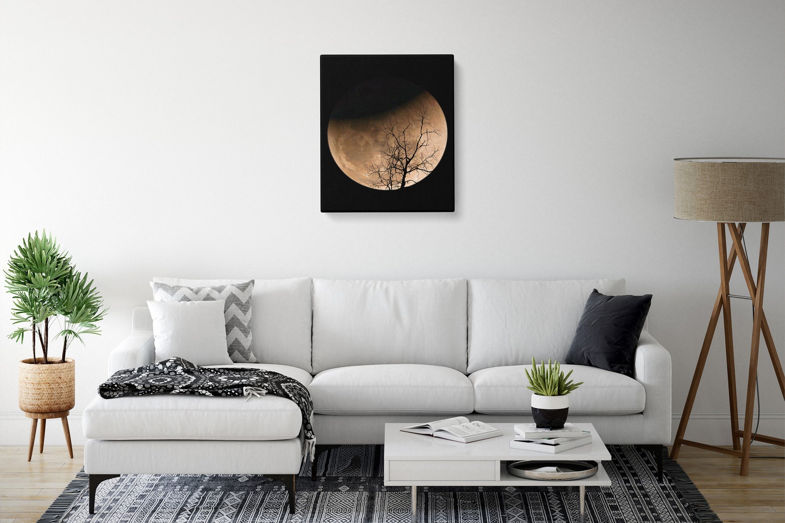 Super Moon Canvas Wall Art Large Moon Wall Print Moon Close | Etsy