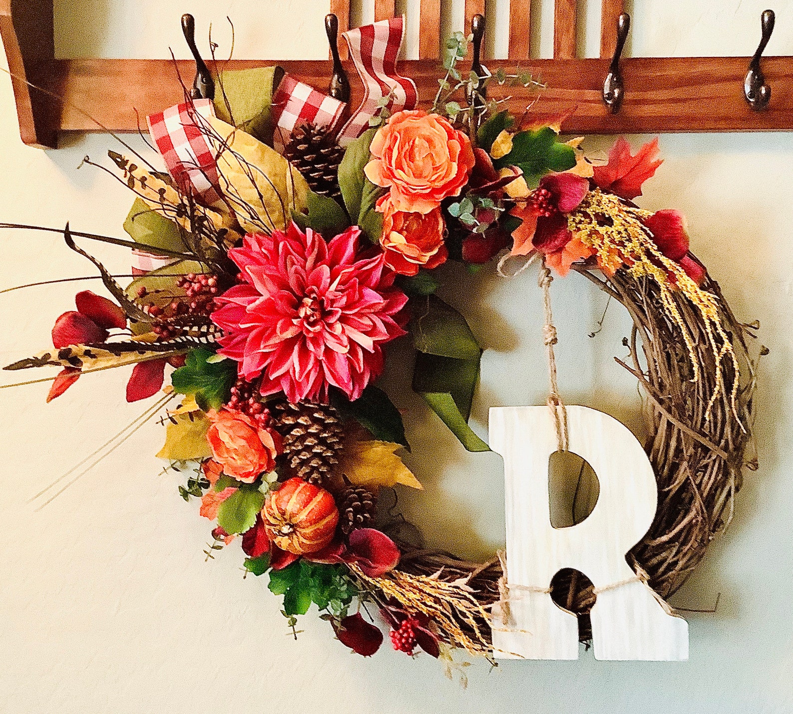 Fall Floral Wreath Autumn Wreaththanksgivings Wreath Fall - Etsy