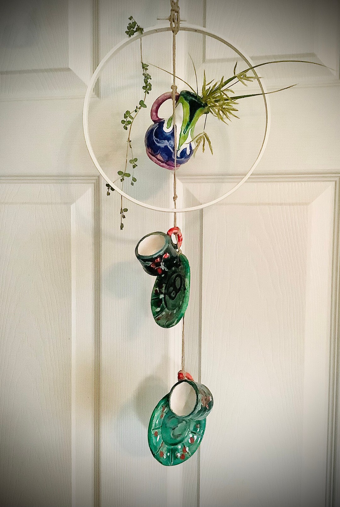 Rustic Ceramics on a String Hanging Ceramic Decor Handmade - Etsy