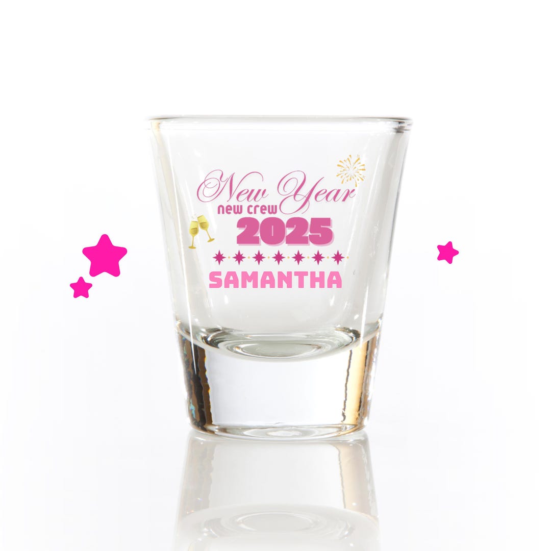2025 Pink Shot Glass, Girly Pink New Years Shot Glass, Happy New Year ...
