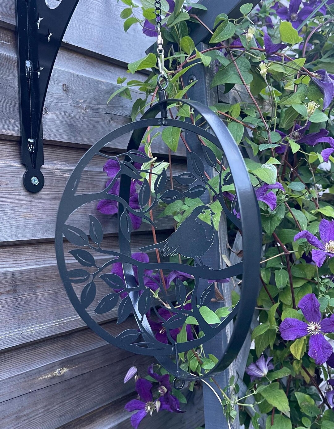 Robin Bird Silhouette Wind Spinner: Garden Ornament Tree Hanger. Garden ...