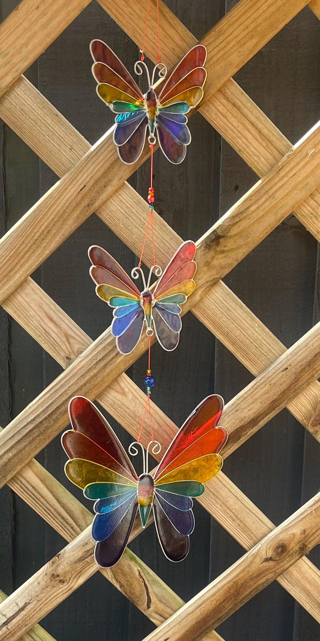 Rainbow Butterfly Stained Glass Effect Suncatcher Wind Spinner - Etsy ...