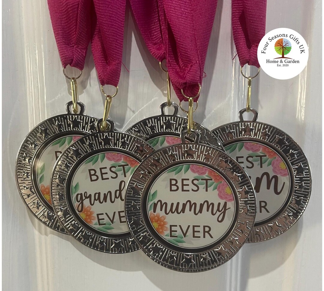 Mothers Day Medal, Best Mummy Nanna Ever, 70mm Large Medal With Ribbon ...