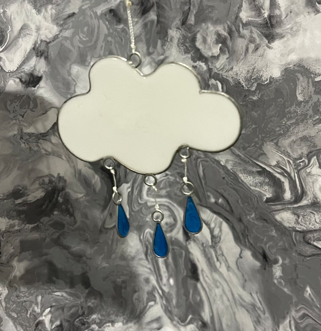 Rain Cloud Stained Glass Effect Light Catcher Suncatcher Window ...