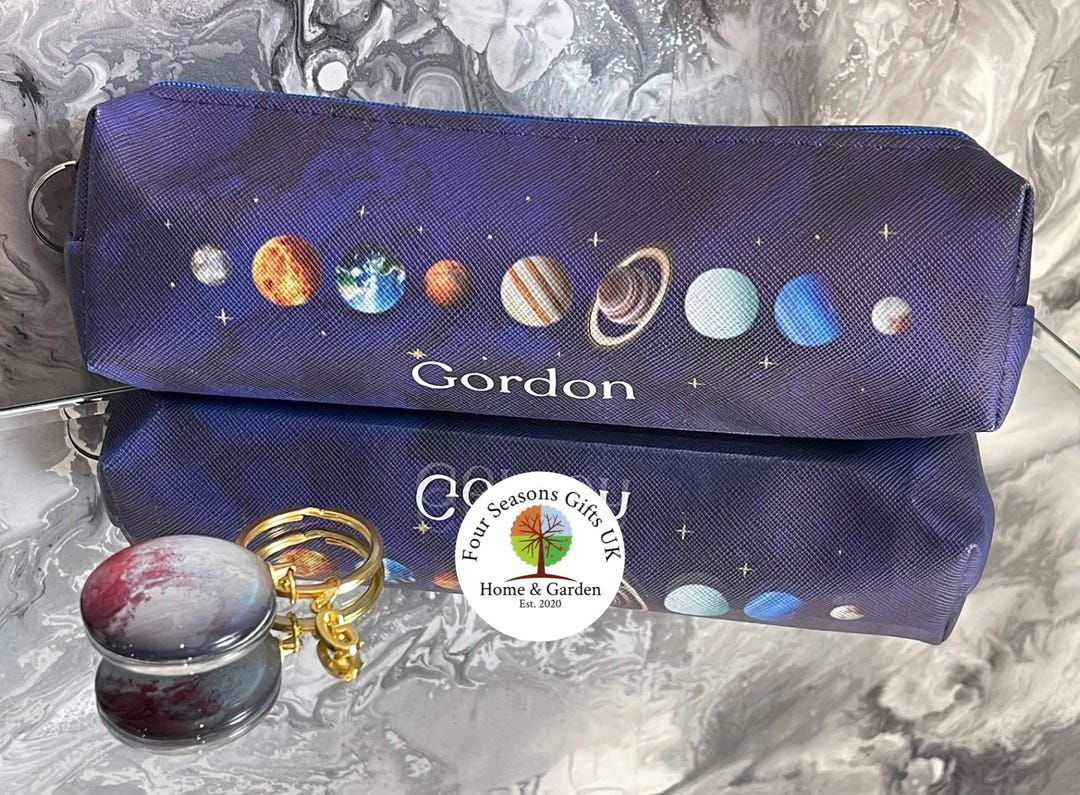 Personalised Solar System Pencil Case & Planet Keyring Set - Back to ...