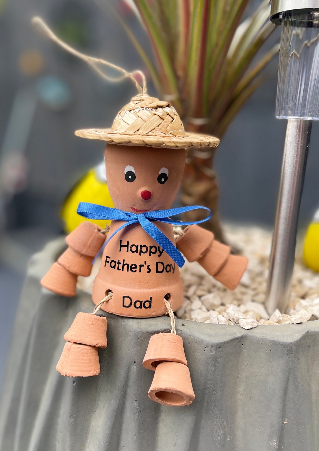 Personalised Plant Pot Man Terracotta Flower Pot Man Dad’s Grandad’s ...