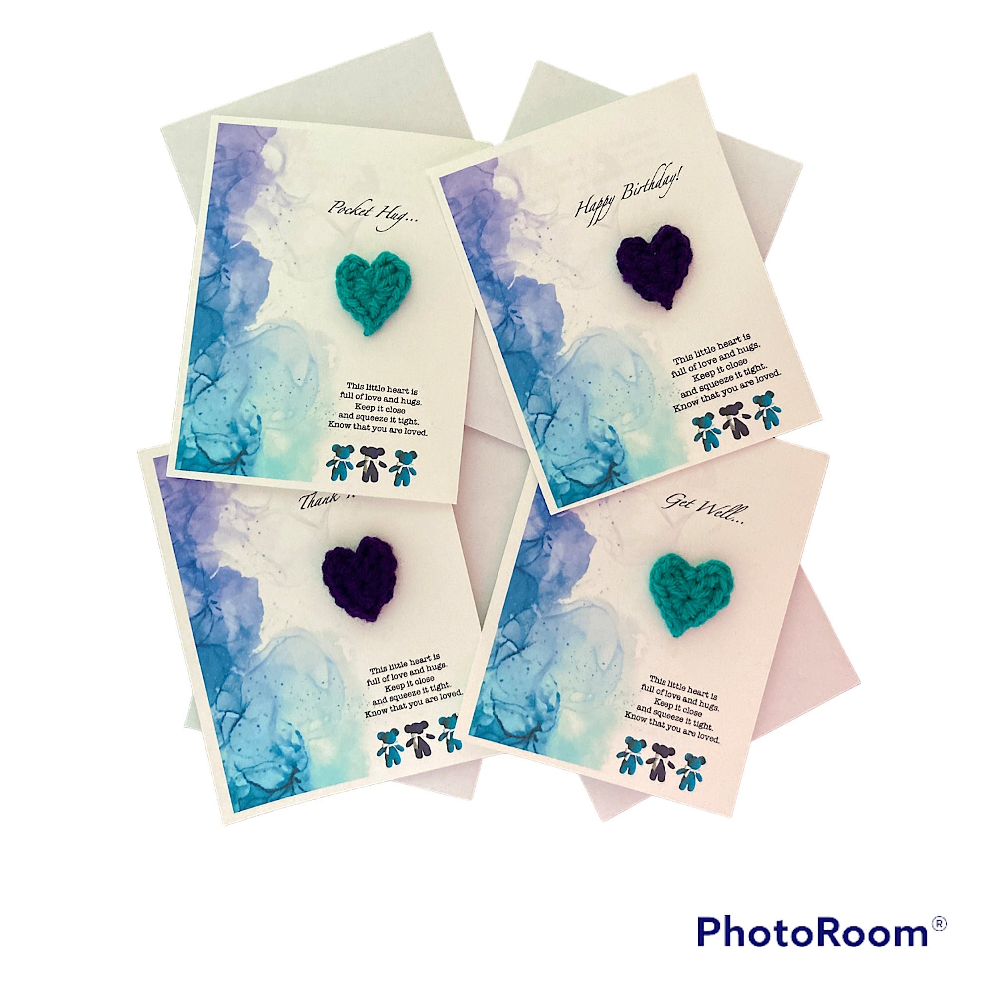 Teddy Bear Pocket Hugs set of 4 Cards & Envelopes - Etsy
