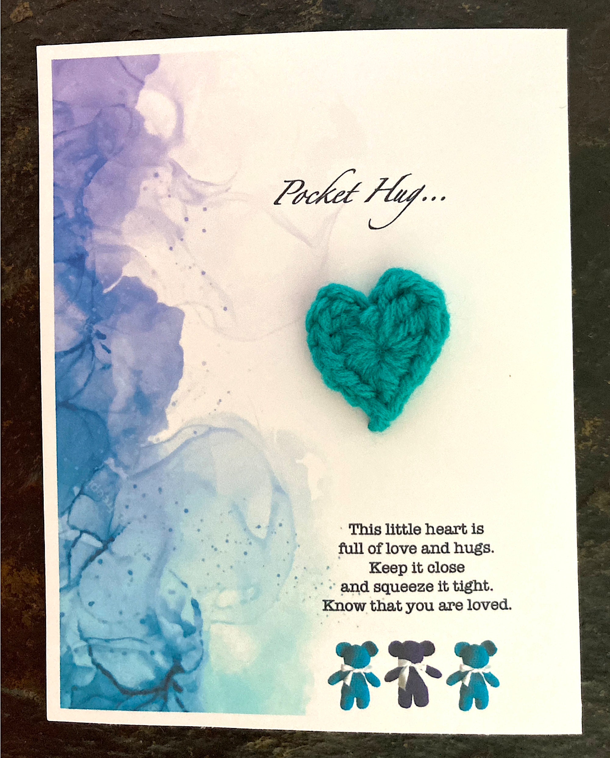 Teddy Bear Pocket Hugs set of 4 Cards & Envelopes - Etsy