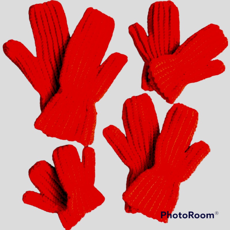 Red Mittens - Etsy