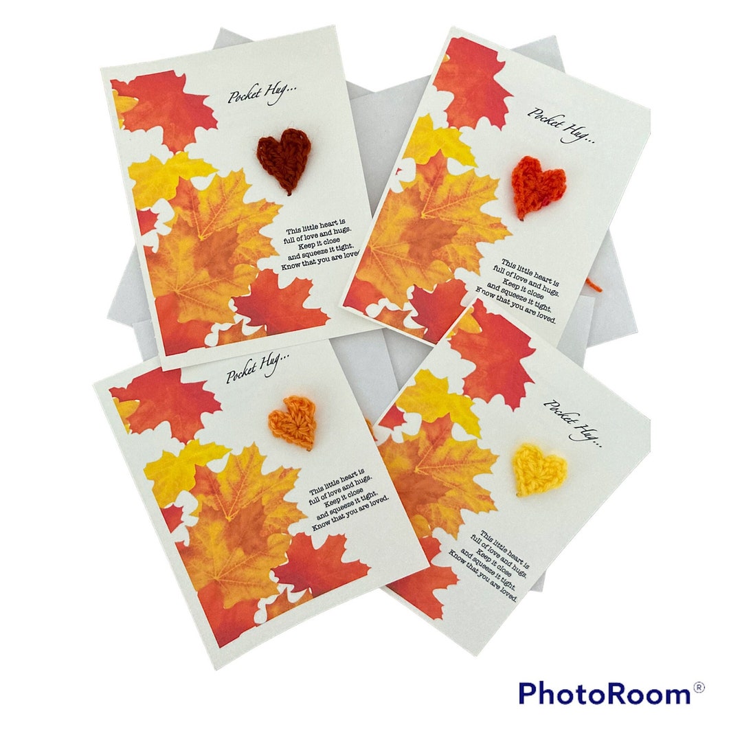 Fall Leaves Pocket Hugs (set of 4 Cards & Envelopes) - Etsy