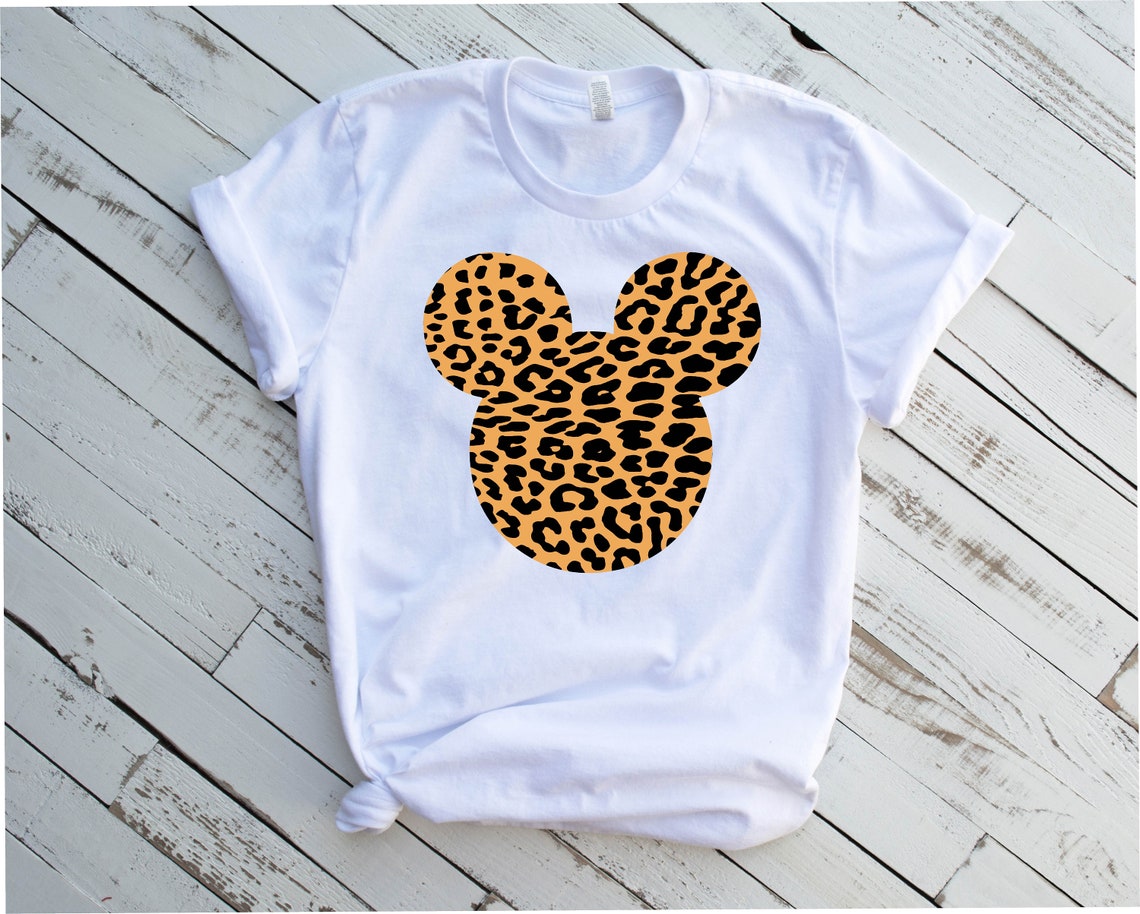 Minnie Mouse Leopard Head Shirt Mickey Mouse Leopard Head Etsy